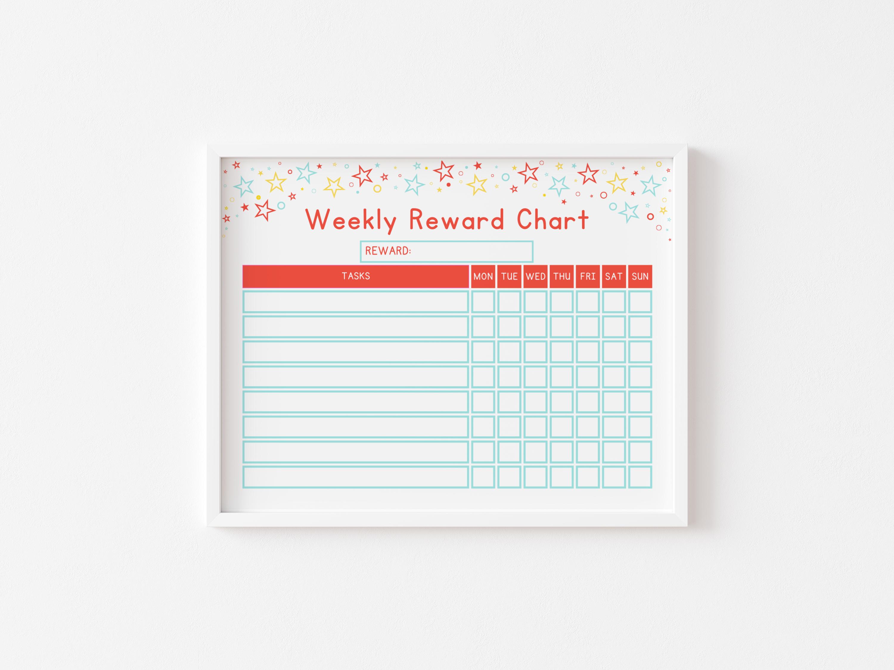 Kids Weekly Reward Chart Printable, Kids Habit Tracker, Positive ...