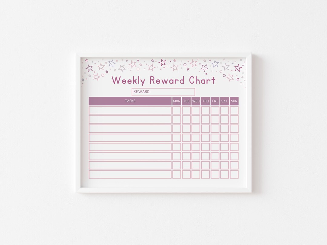 Kids Weekly Reward Chart Printable, Kids Habit Tracker, Positive ...