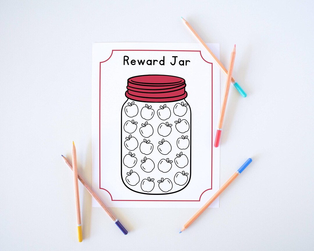 20 Apples Kids Reward Jar Printable, Kids Reward Chart, Toddler Reward ...