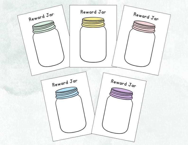 Empty Kids Reward Jar Printable, Kids Reward Chart, Toddler Reward Jar ...