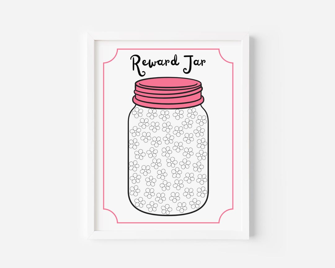 Kids Printable Reward Jar, Kids Reward Chart, Marble Jar, Kids Points ...