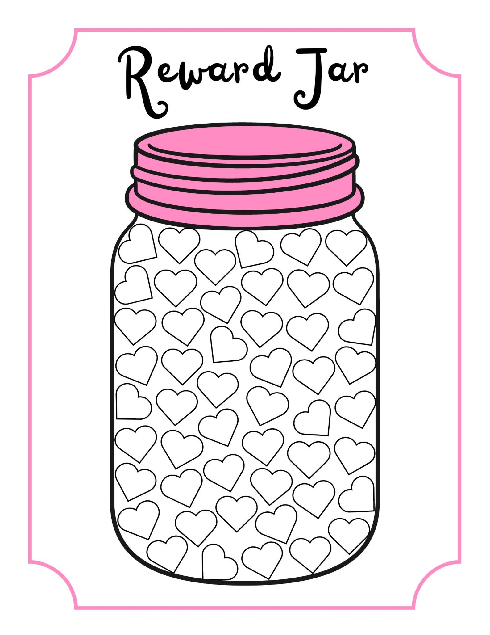 Kids Printable Reward Jar, Kids Reward Chart, Marble Jar, Kids Points ...