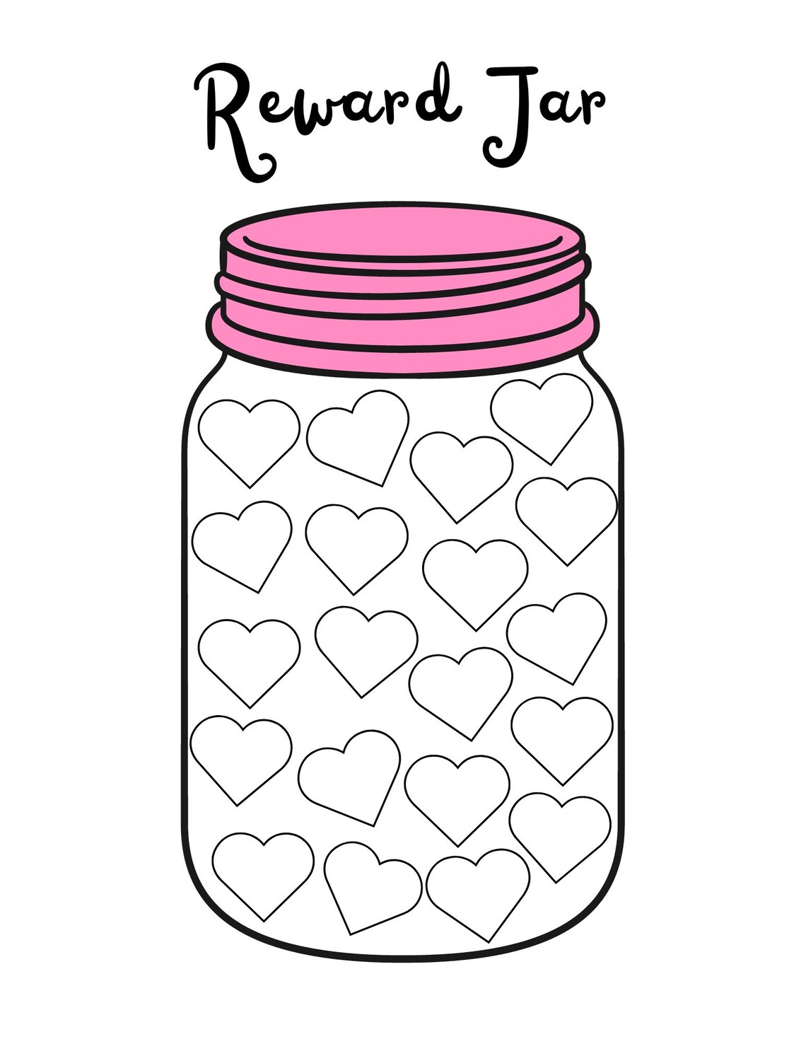 Reward Jar Printable, Kids Reward Chart, Marble Jar, Digital Download ...