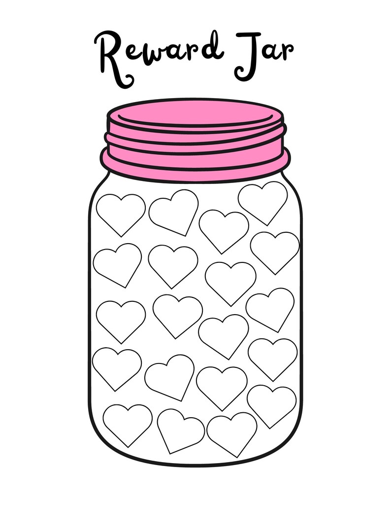 Reward Jar Printable, Kids Reward Chart, Marble Jar, Digital Download ...