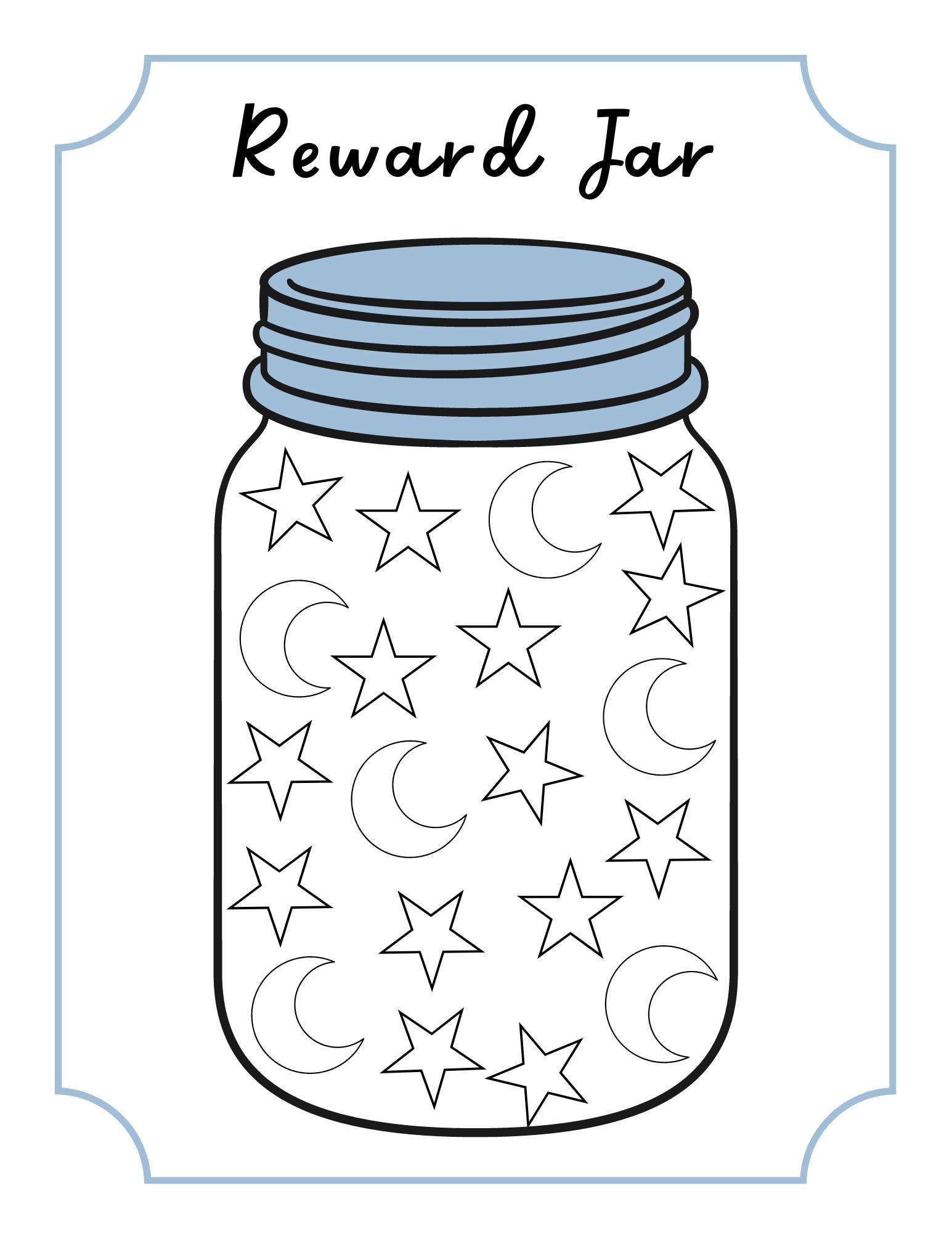 Kids Printable Reward Jar, Kids Reward Chart, Marble Jar, Star Jar ...