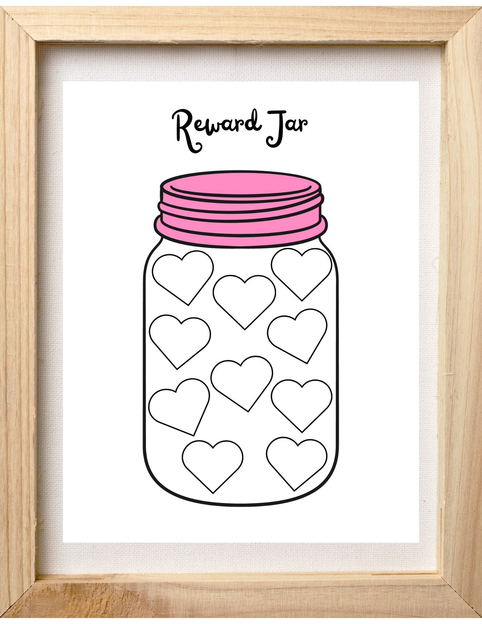 10 Hearts Reward Jar, Reward Chart Printable, Marble Jar Printable ...