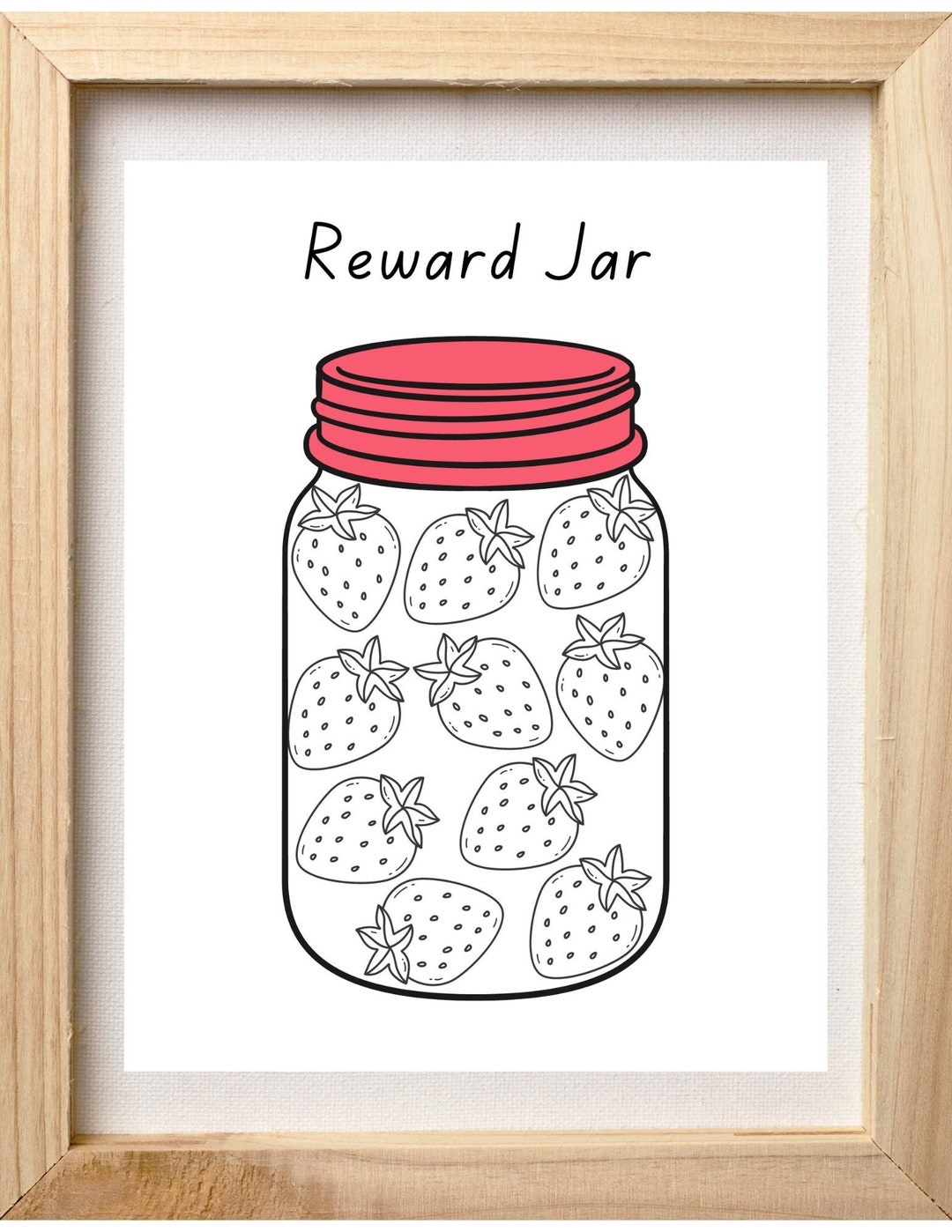 10 Strawberries Reward Jar, Reward Chart Printable, Marble Jar ...