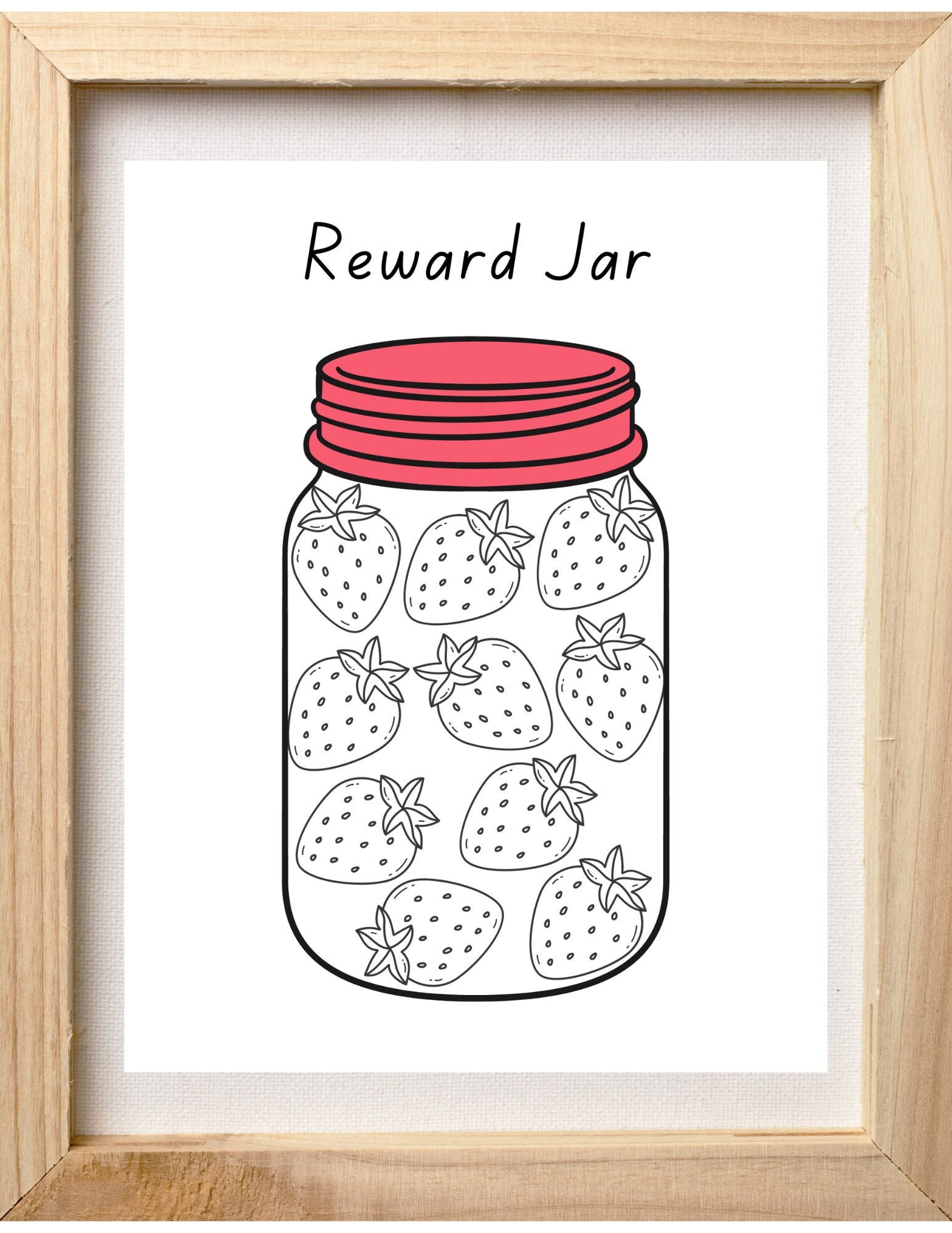 10 Strawberries Reward Jar, Reward Chart Printable, Marble Jar ...