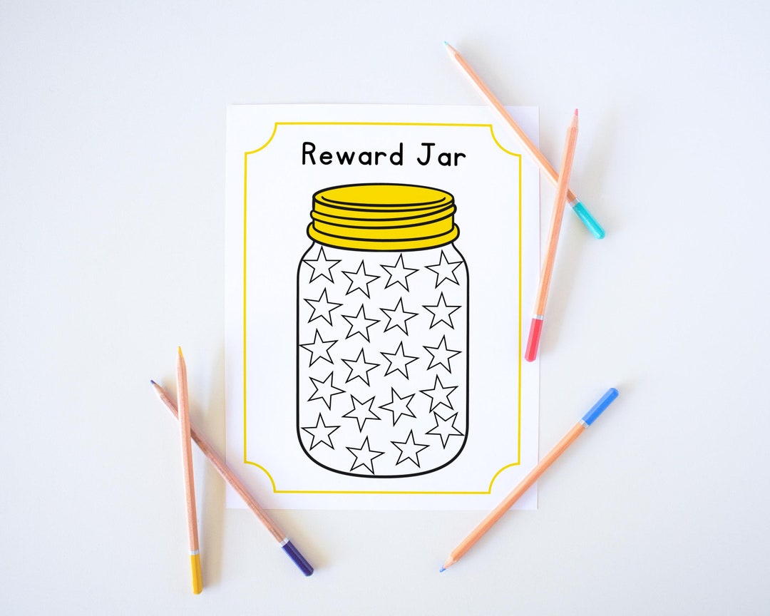 Kids Printable Reward Jar, Kids Printable Reward Chart, Marble Jar ...