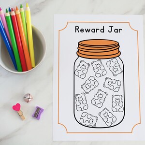 Kids Reward Jar Printable, Reward Chart Printable, Marble Jar Printable ...