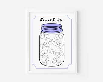 Kids Printable Reward Jar, Kids Reward Chart, Kids Points Chart, Marble ...