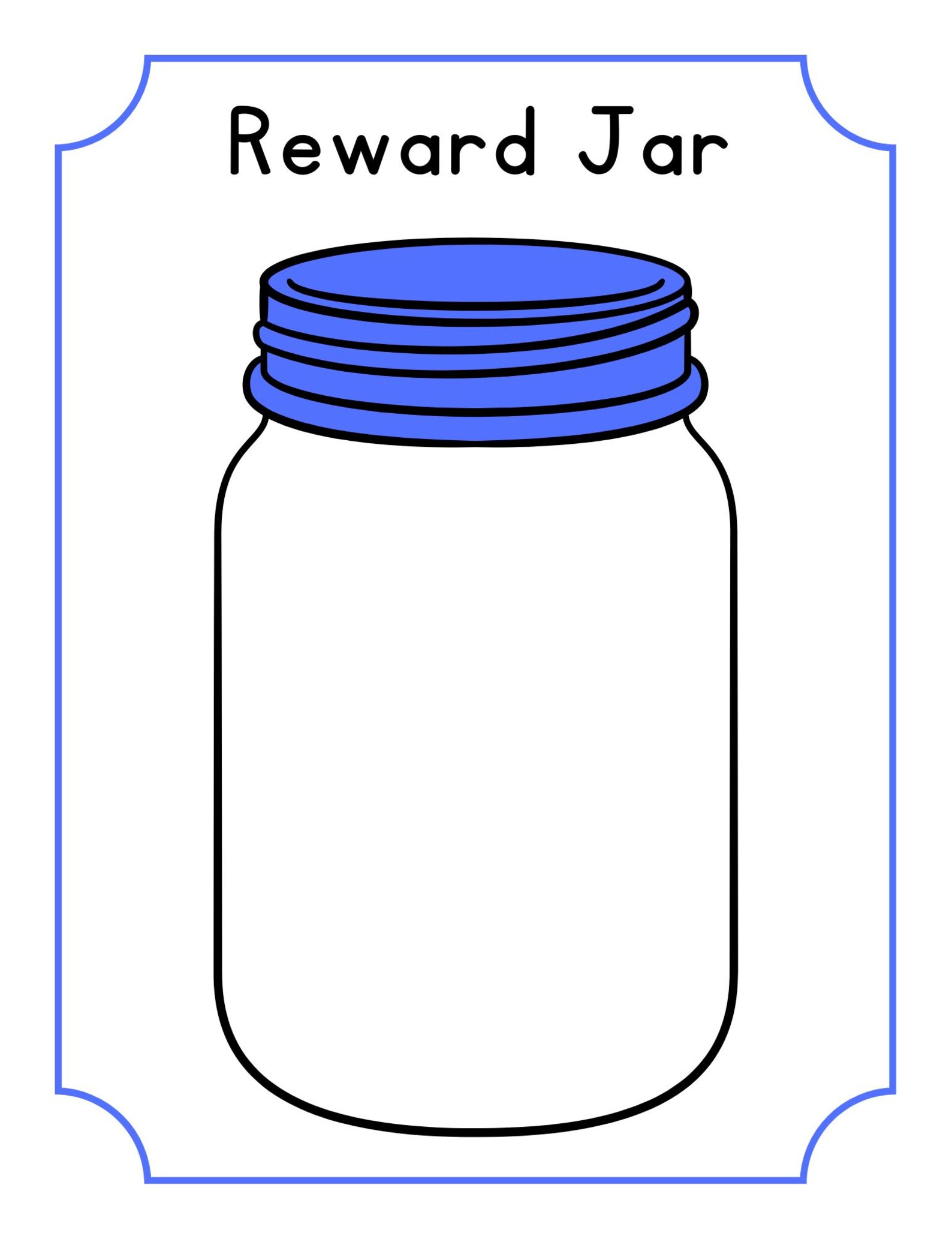 Empty Kids Reward Jar Printable, Kids Reward Chart, Toddler Reward Jar ...