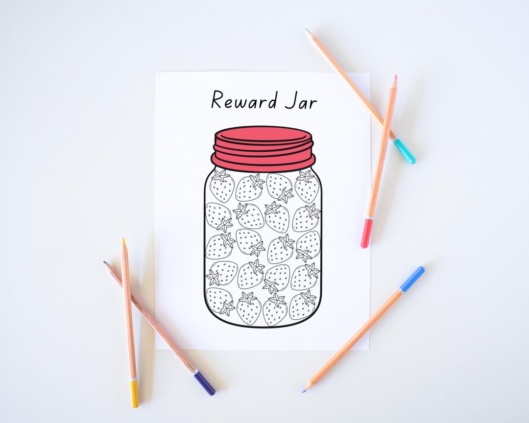 Kids Printable Reward Jar, Reward Chart Printable, Marble Jar Printable ...