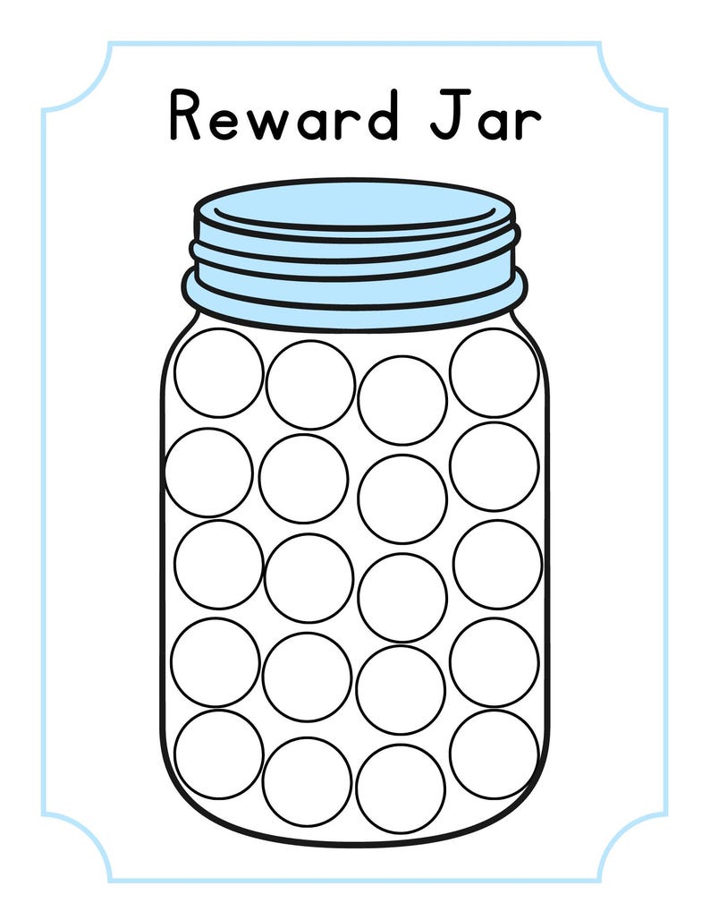 20 Marbles Kids Printable Marble Jar, Kids Reward Jar Printable, Kids ...
