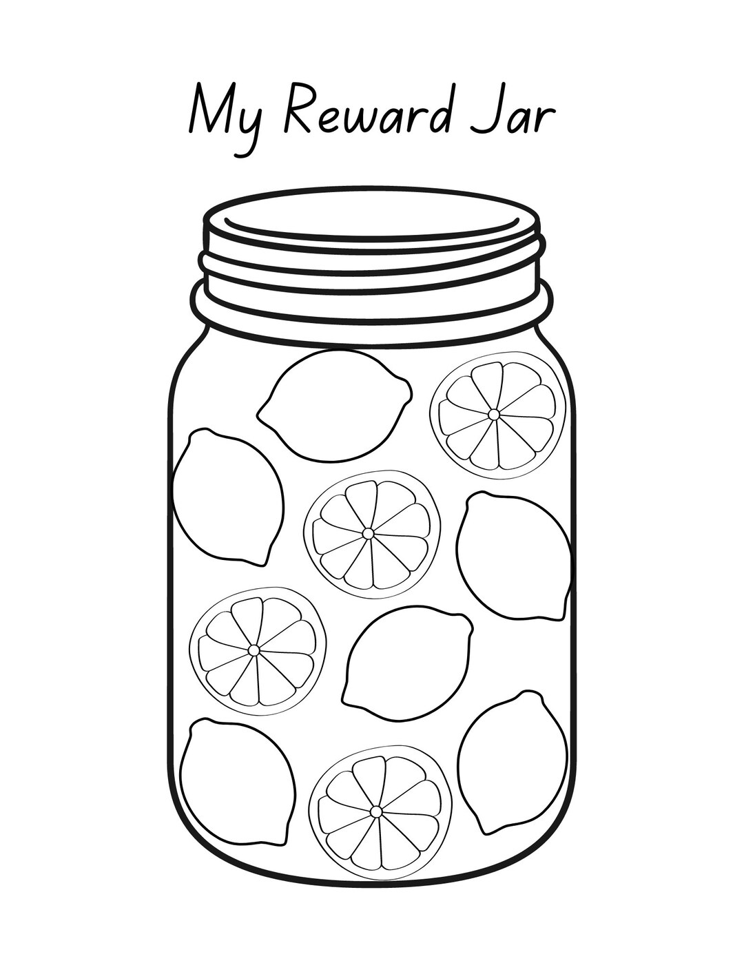 10 Lemons Reward Jar Printable Coloring Page - Etsy