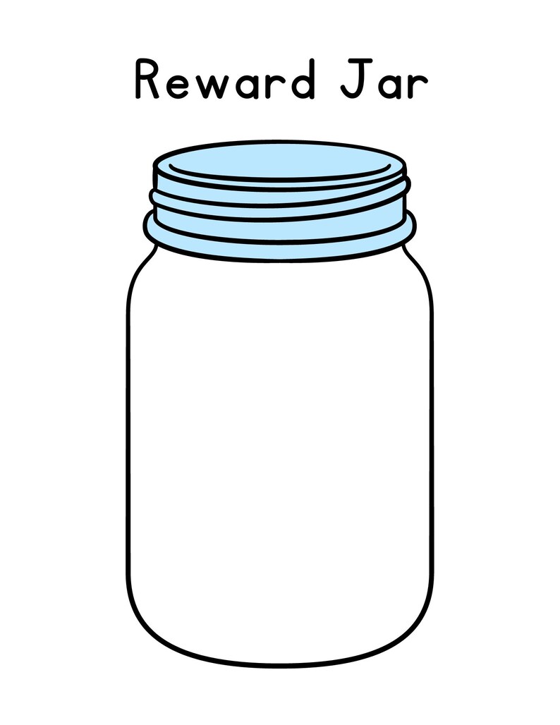 Empty Kids Reward Jar Printable, Kids Reward Chart, Toddler Reward Jar ...