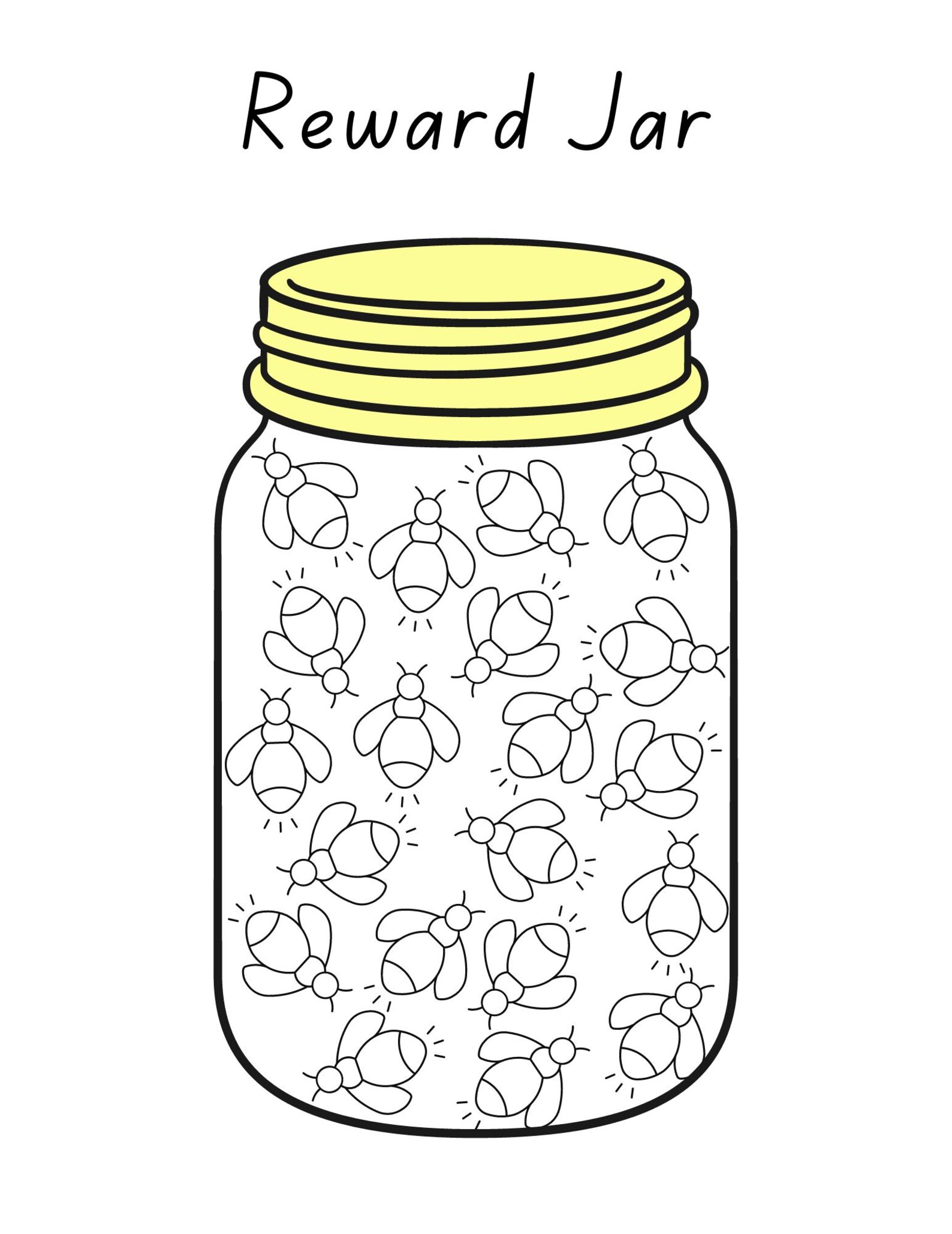20 Fireflies Reward Jar, Reward Chart, Toddler Reward Jar, Kid Reward ...