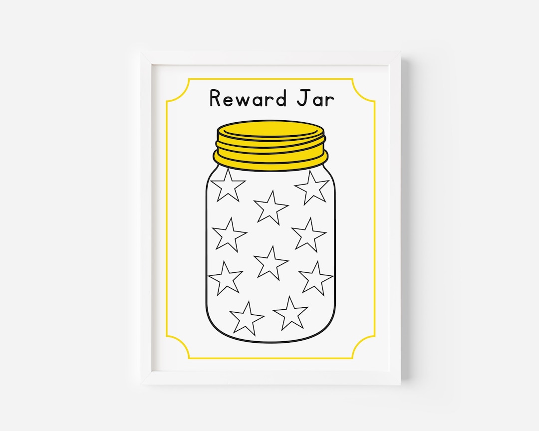 Kids Printable Reward Jar, Kids Reward Chart, Kids Points Chart, Marble ...