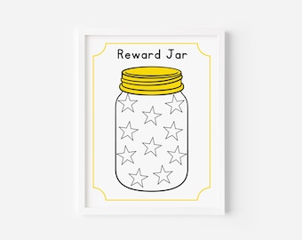 Kids Printable Reward Jar, Kids Reward Chart, Kids Points Chart, Marble ...