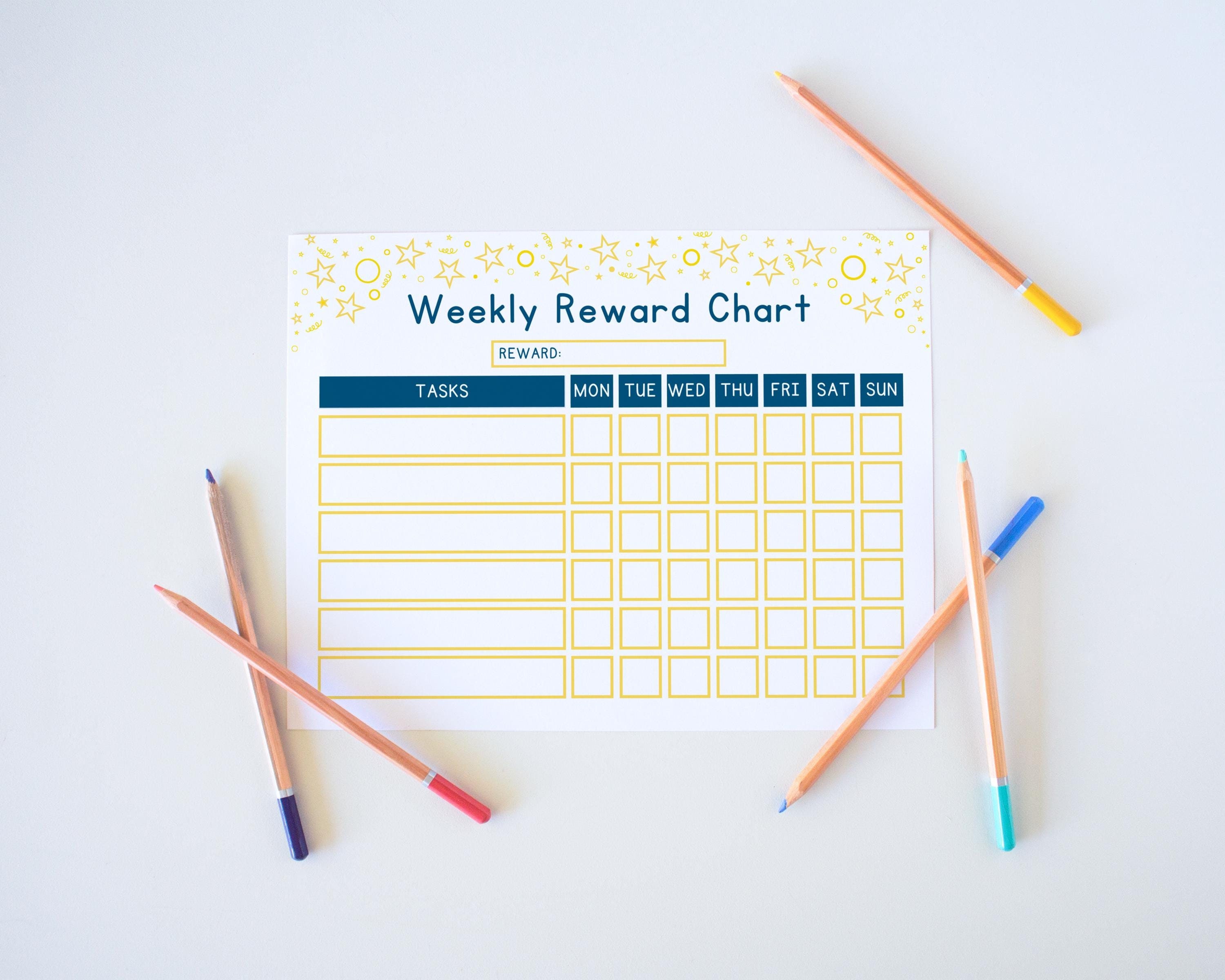 Weekly Reward Chart Printable, Kids Reward Chart, Toddler Printable ...