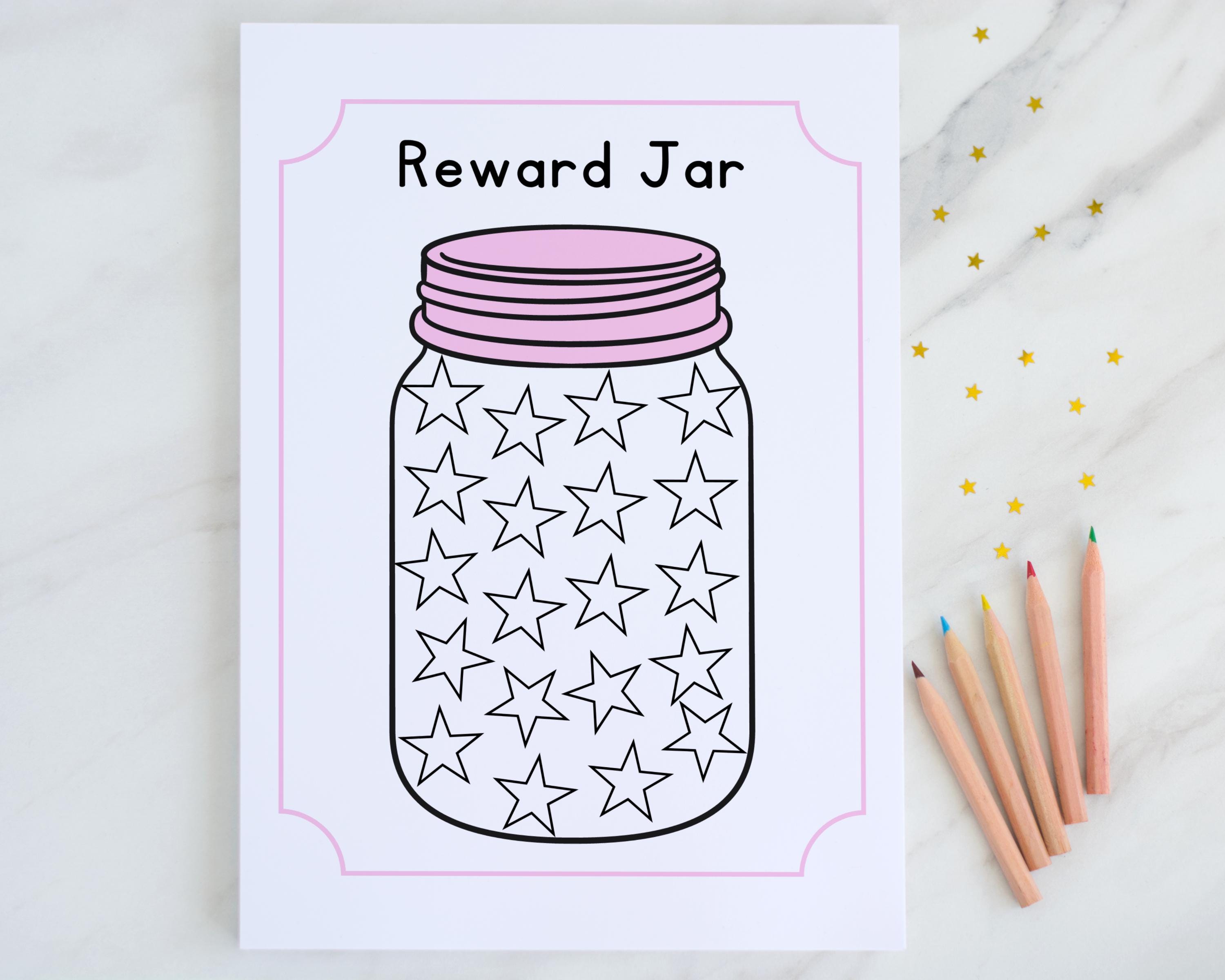 Kids Printable Reward Jar, Kids Reward Chart, Marble Jar, Kids Points ...
