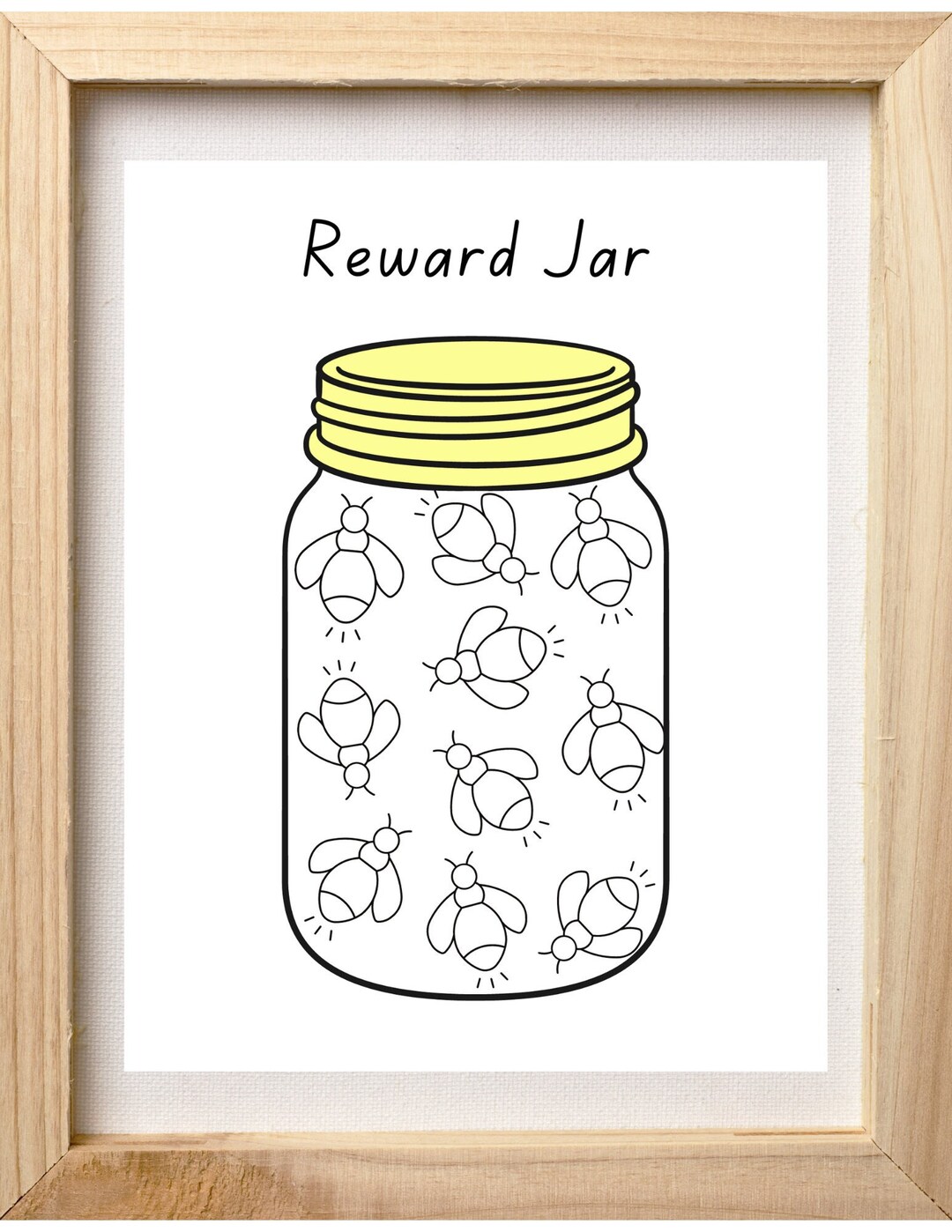 10 Fireflies Reward Jar Chart Printable Coloring Page Download - Etsy