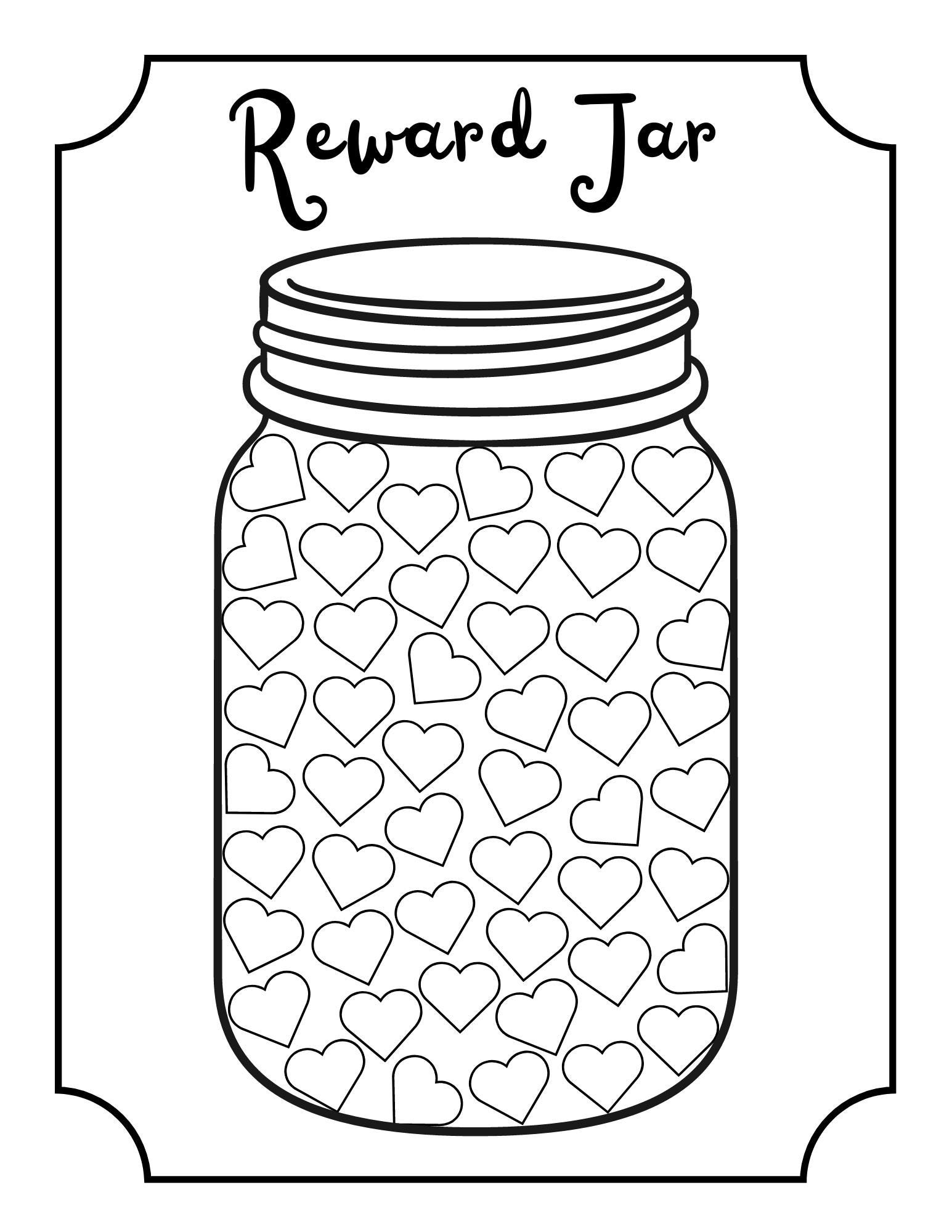 Kids Printable Reward Jar, Kids Reward Chart, Marble Jar, Kids Points ...
