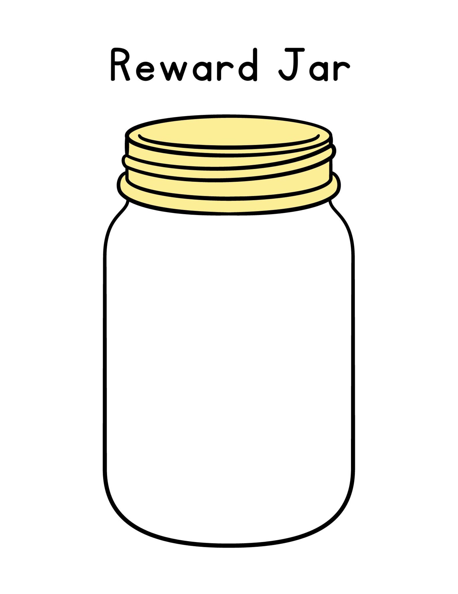 Empty Kids Reward Jar Printable, Kids Reward Chart, Toddler Reward Jar ...
