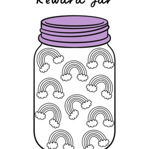 10 Rainbow Reward Jar, Reward Chart Printable, Marble Jar Printable ...