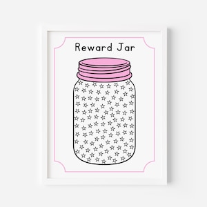 100 Stars Kids Reward Jar, Kids Reward Chart, Kids Points Chart, Marble ...