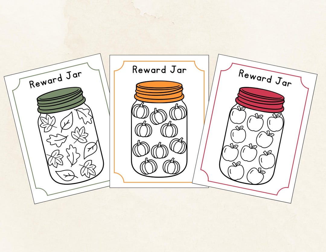 Kids Reward Jar Printable Bundle, Kids Reward Chart, Toddler Reward Jar ...