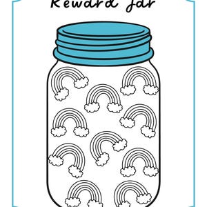 Kids Printable Reward Jar, Reward Chart Printable, Marble Jar Printable ...