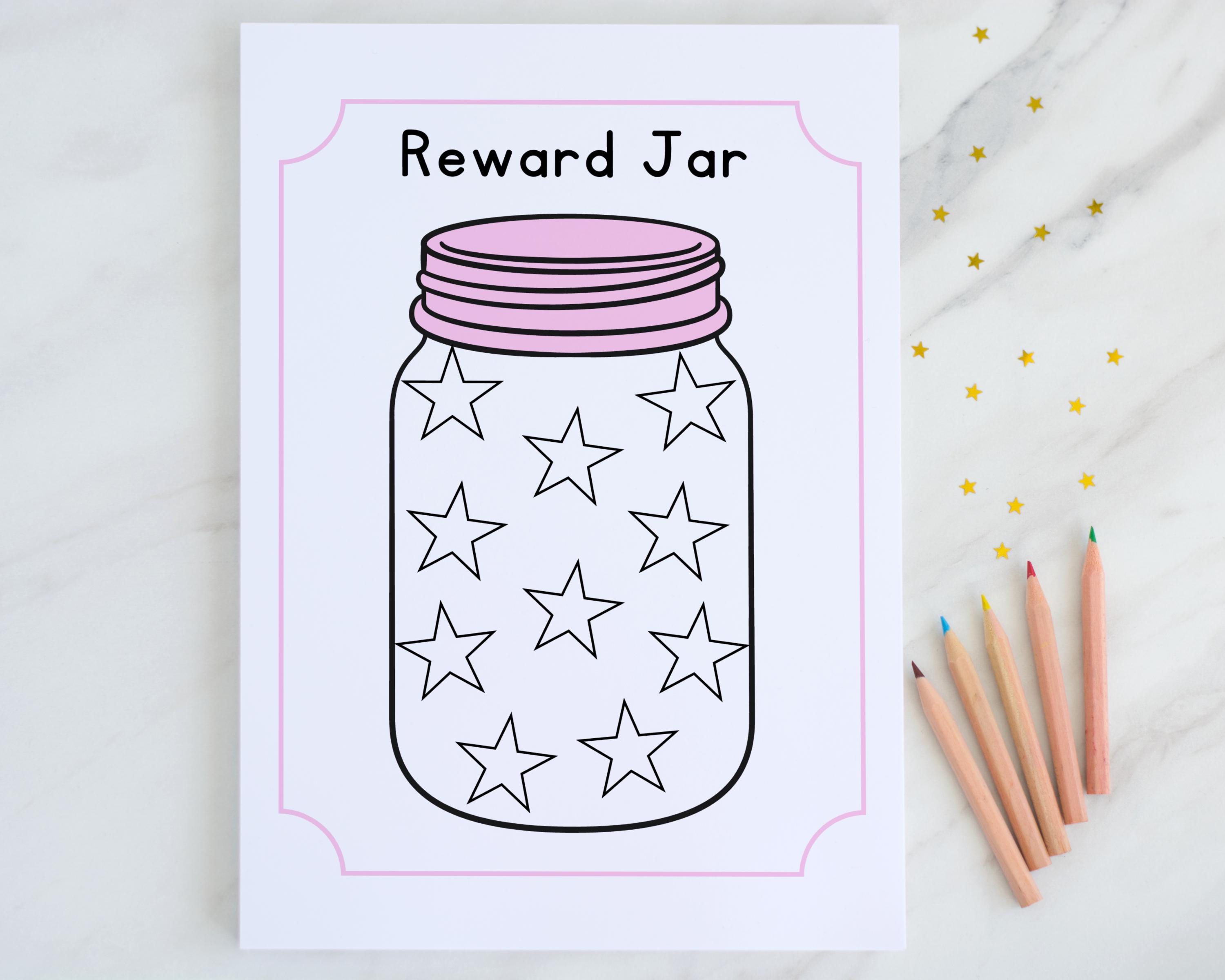 Kids Printable Reward Jar, Kids Reward Chart, Kids Points Chart, Marble ...