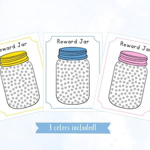 100 Stars Kids Reward Jar, Kids Reward Chart, Kids Points Chart, Marble ...