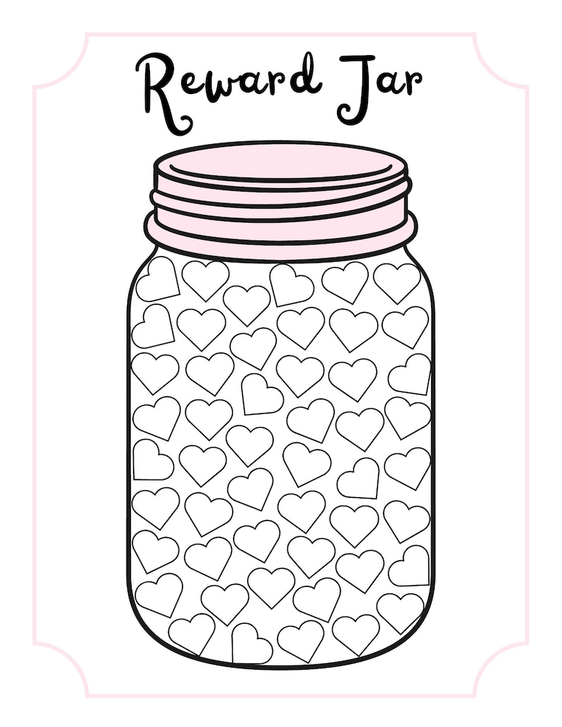 Kids Printable Reward Jar, Kids Reward Chart, Marble Jar, Kids Points ...