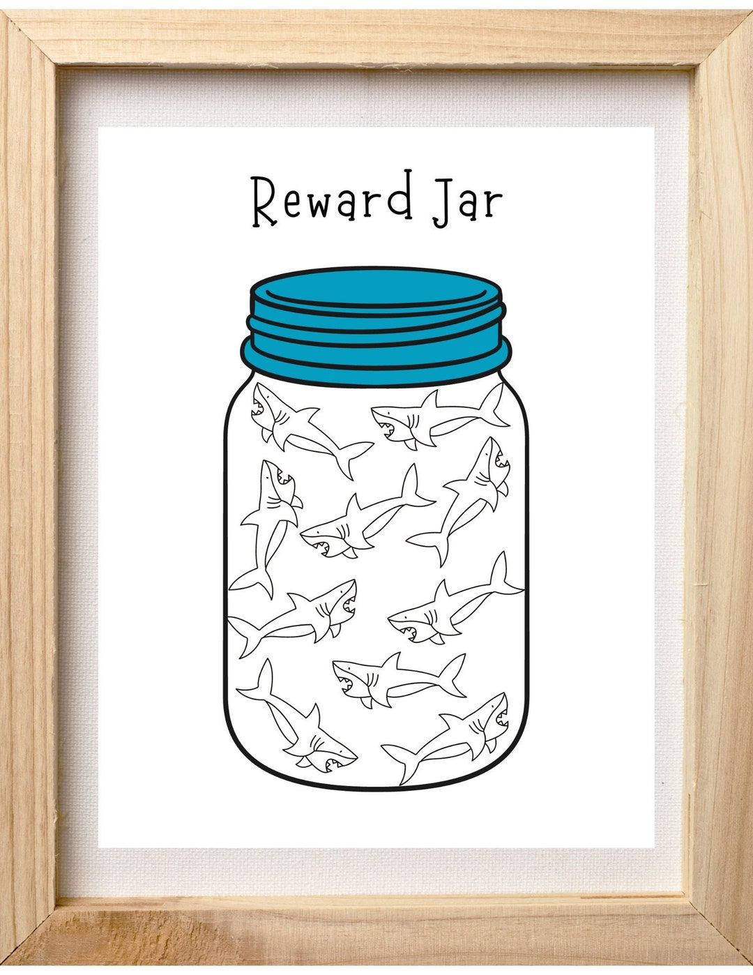 10 Sharks Reward Jar, Reward Chart Printable, Marble Jar Printable ...