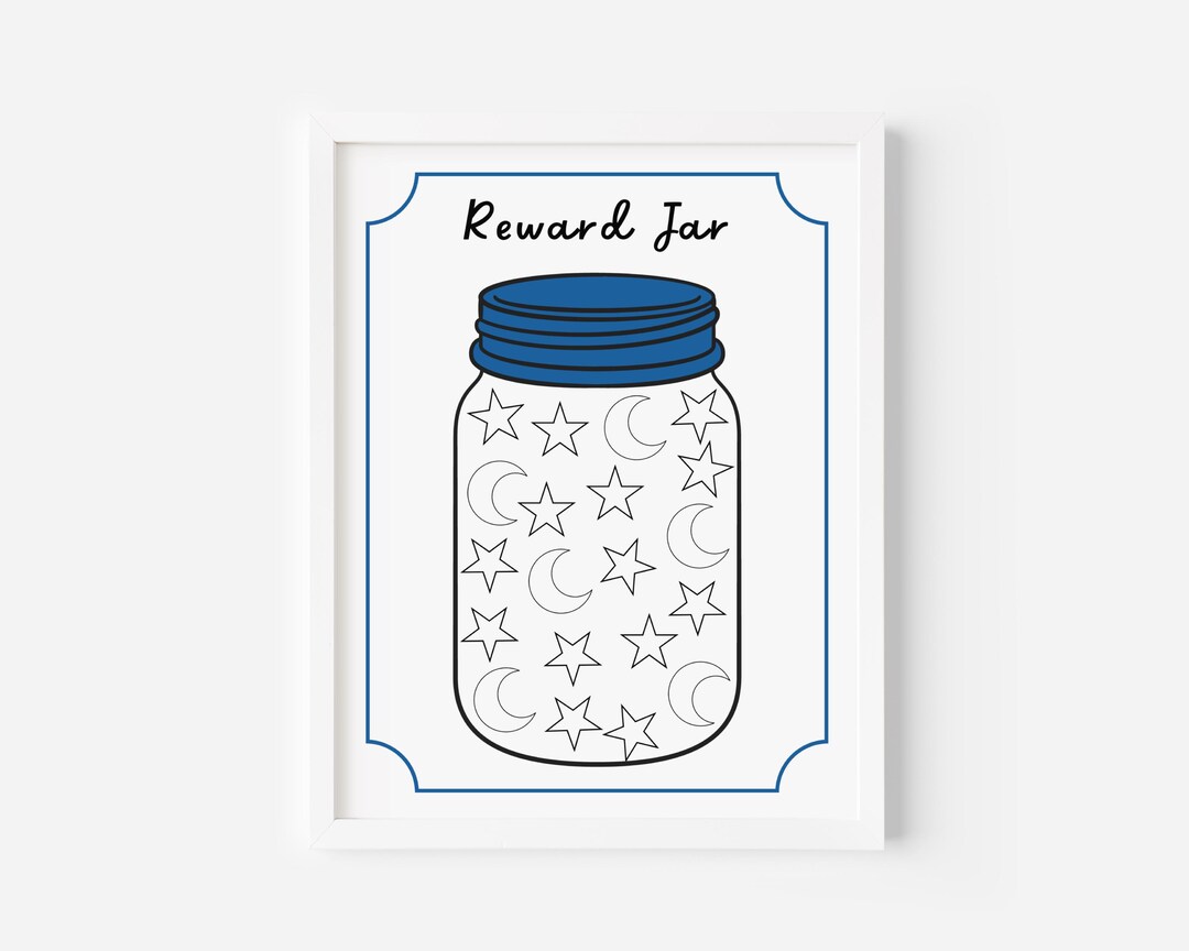 Kids Printable Reward Jar, Kids Reward Chart, Marble Jar, Star Jar ...