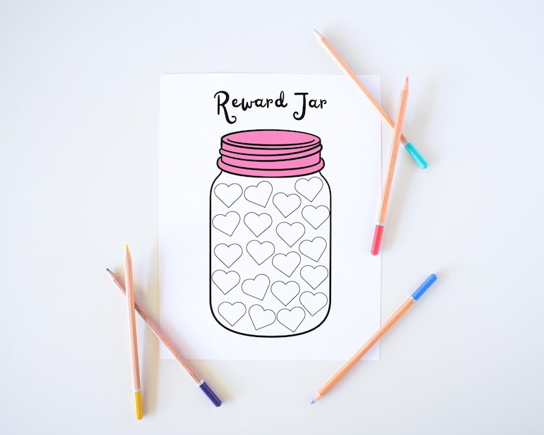 Reward Jar Printable, Kids Reward Chart, Marble Jar, Digital Download ...