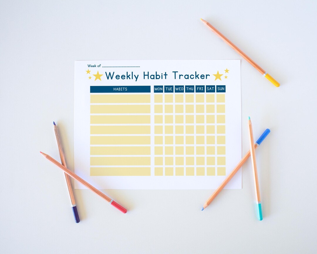 Weekly Habit Tracker, Kids Habit Tracker, Daily Routine, Routine ...