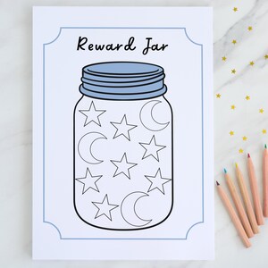 Kids Printable Reward Jar, Reward Chart Printable, Marble Jar Printable ...