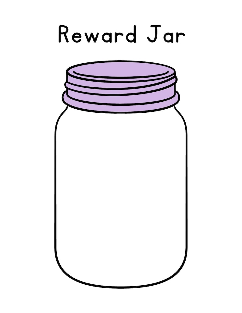 Empty Kids Reward Jar Printable, Kids Reward Chart, Toddler Reward Jar ...