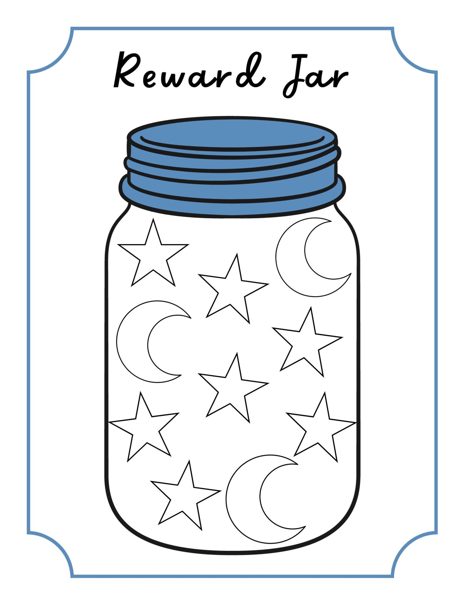 Kids Printable Reward Jar, Reward Chart Printable, Marble Jar Printable ...
