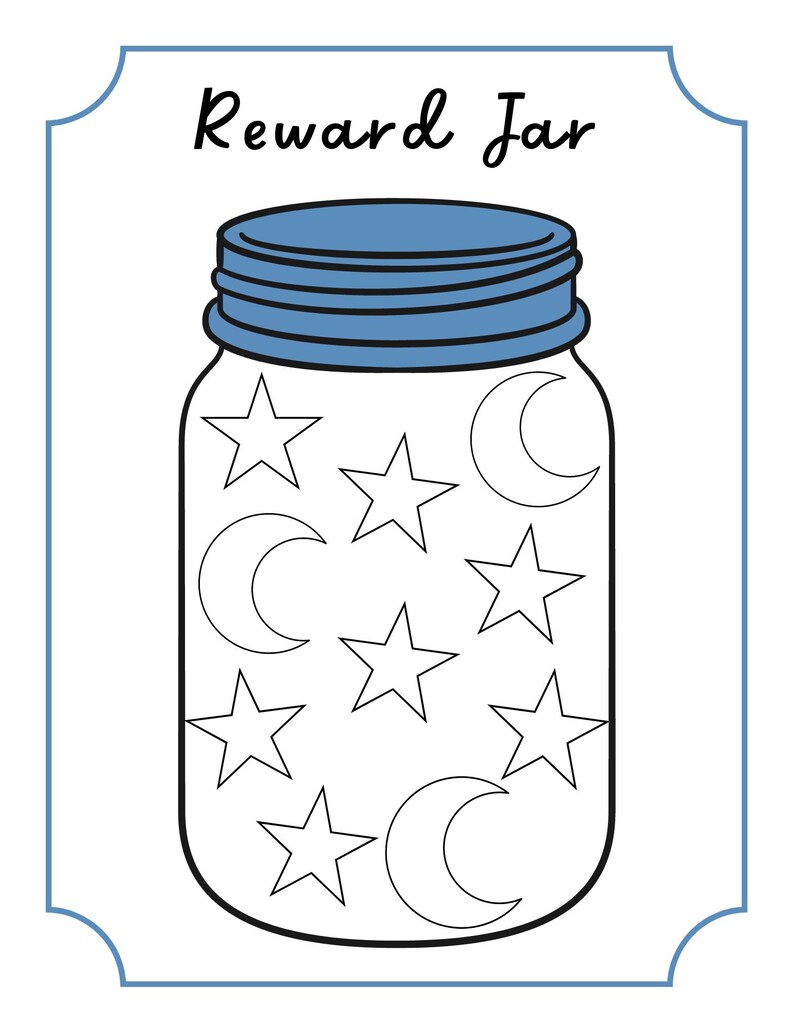 Kids Printable Reward Jar, Reward Chart Printable, Marble Jar Printable ...