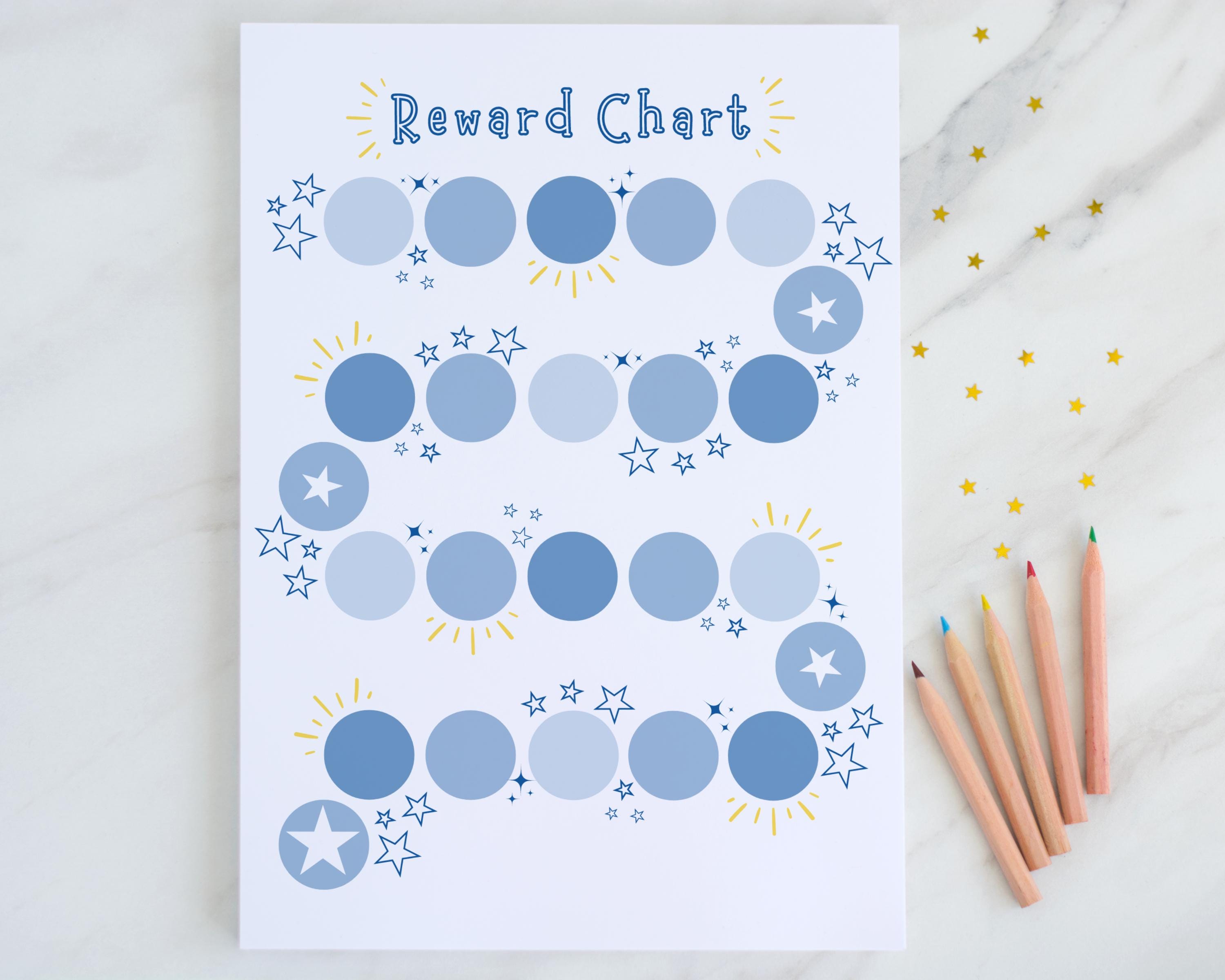 Kids Printable Reward Chart, Toddler Reward Chart, Sticker Chart, Kids ...