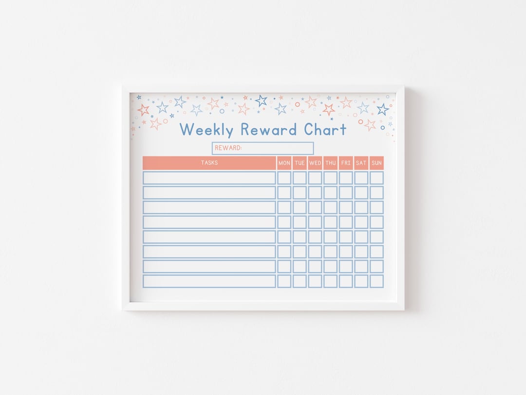 Kids Weekly Reward Chart Printable, Positive Reinforcement, Editable ...