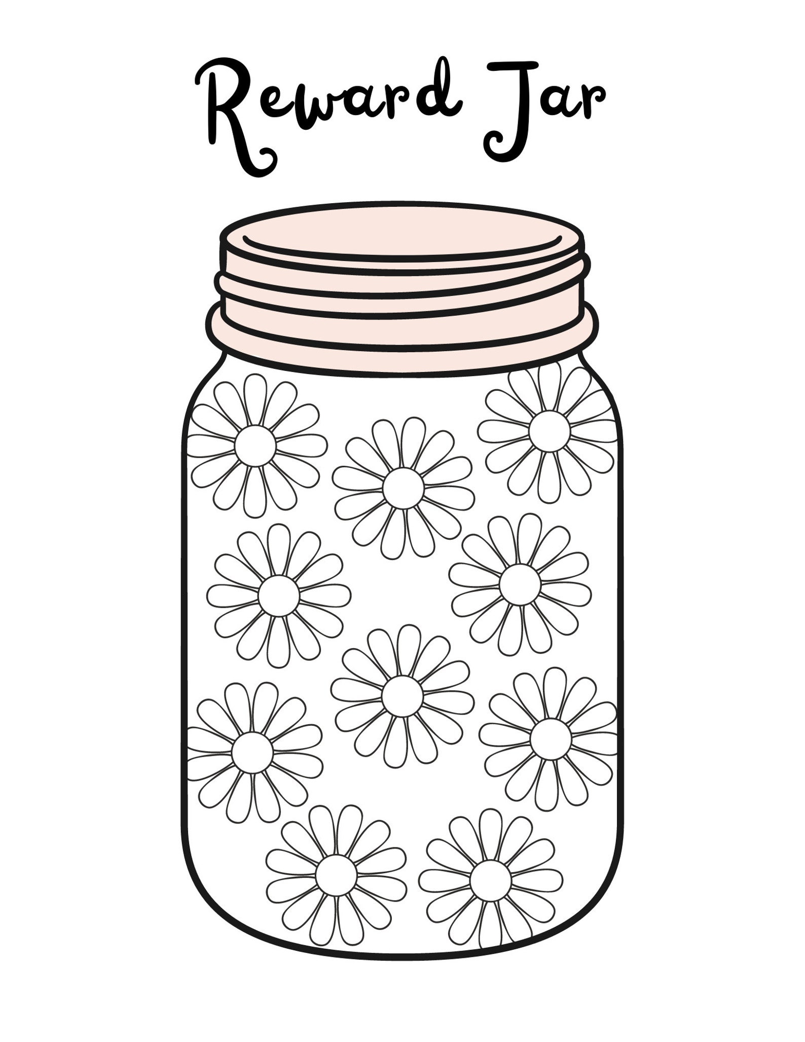 10 Daisies Reward Jar, Reward Chart, Marble Jar Printable Digital ...