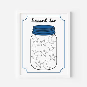 Kids Printable Reward Jar, Reward Chart Printable, Marble Jar Printable ...