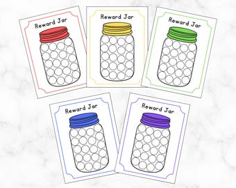 20 Marbles Kids Printable Marble Jar, Kids Reward Jar Printable, Kids ...