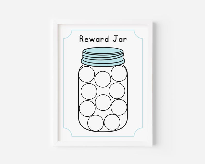 Kids Printable Reward Jar, Kids Reward Chart, Marble Jar, Reward Chart ...