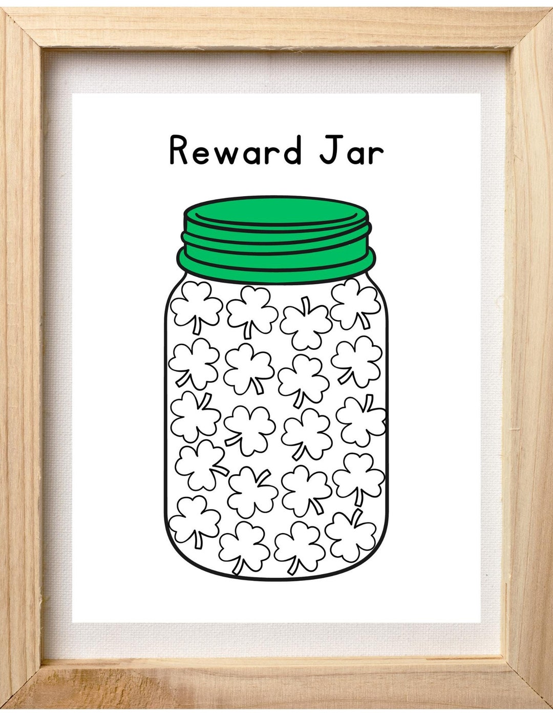 20 Clovers Reward Jar, Reward Chart, Marble Jar Printable Digital ...